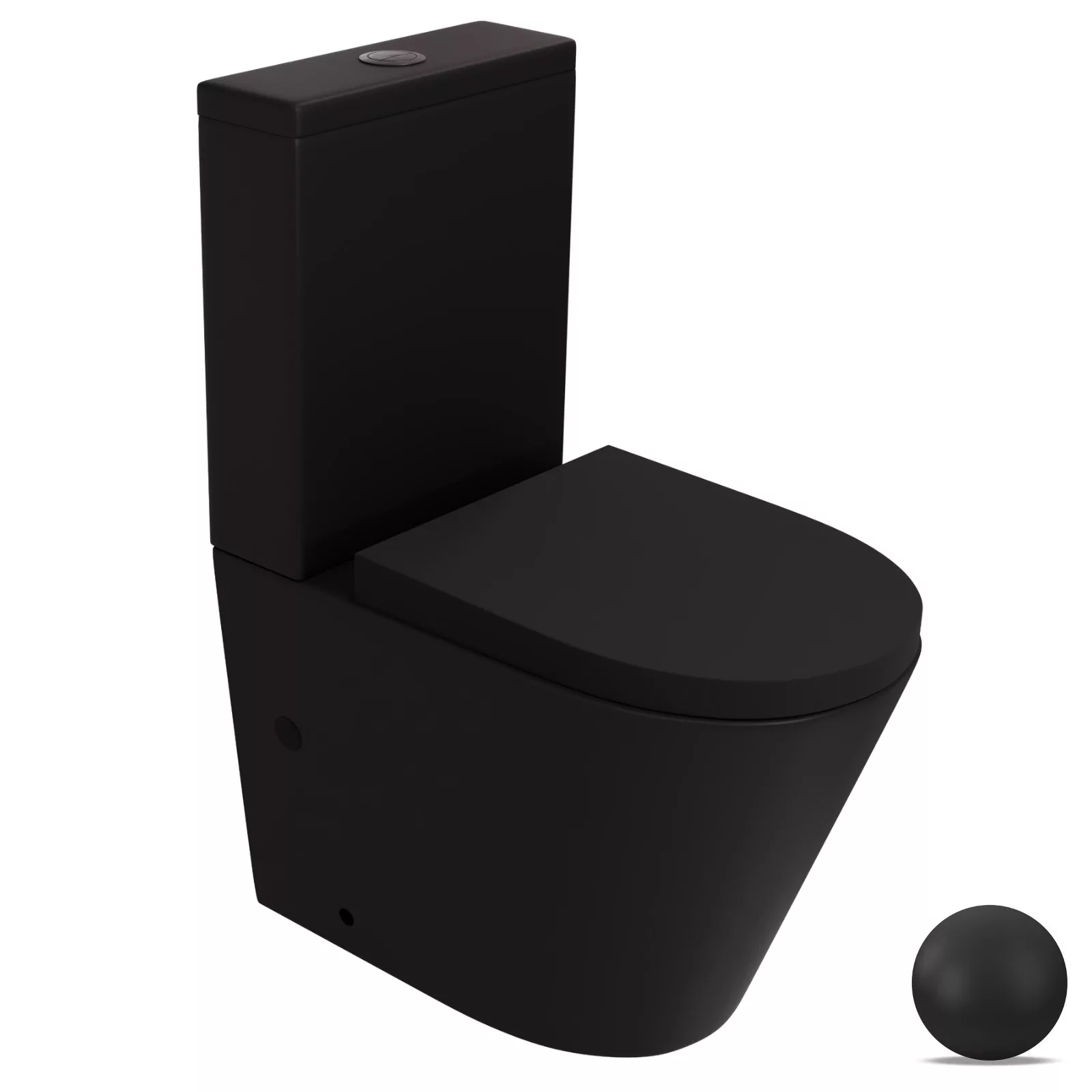 HD Dream Matt Black perem nélküli mély öblítésű íves fekete